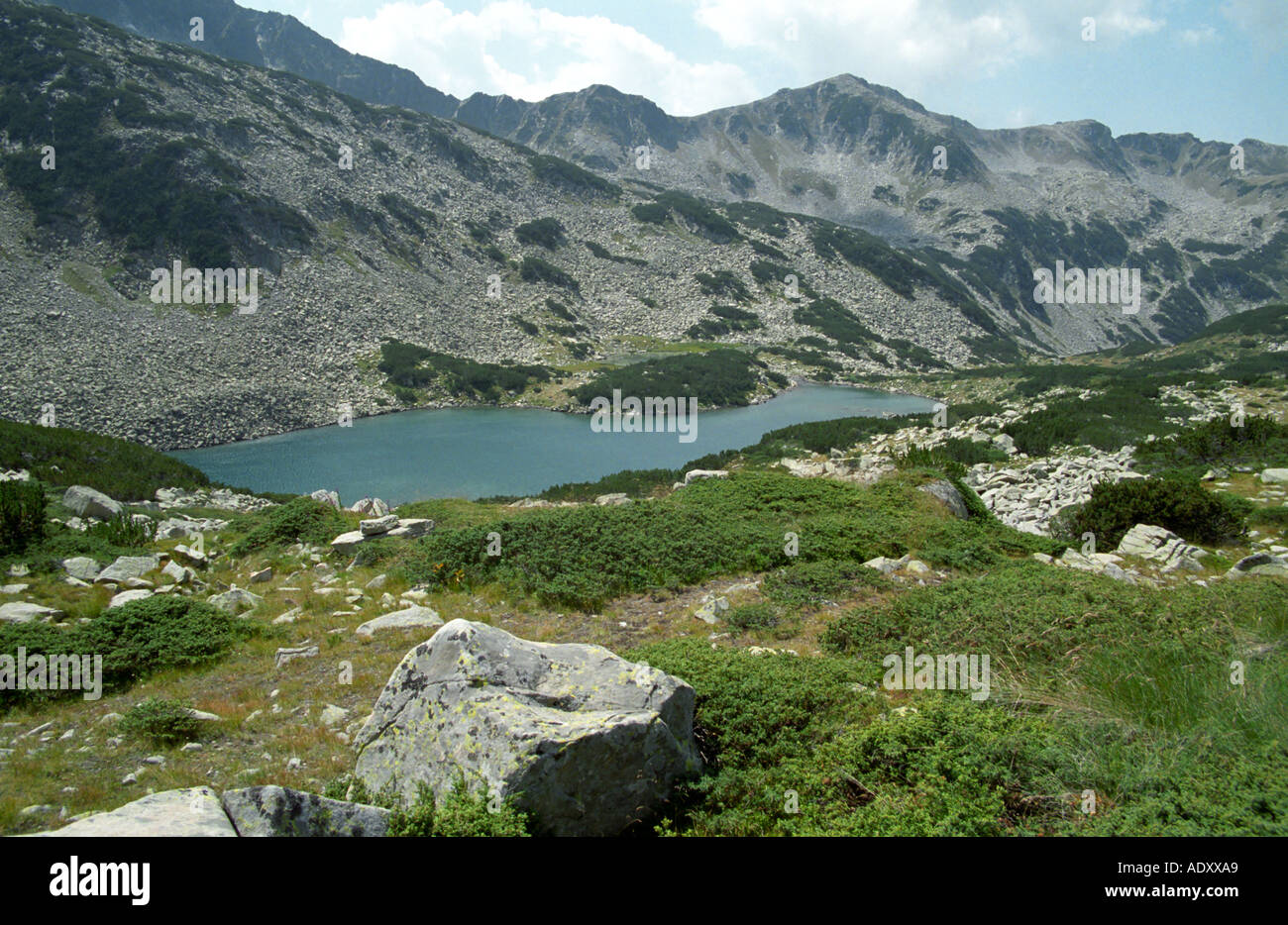 Scenic of lake Binderishki Ezera in Pirin National Park Bulgaria Stock ...