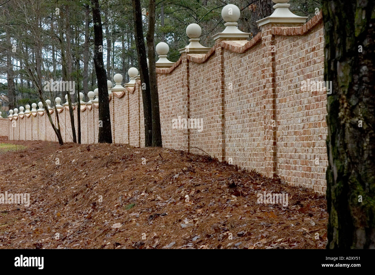 A long brick wall Stock Photo - Alamy