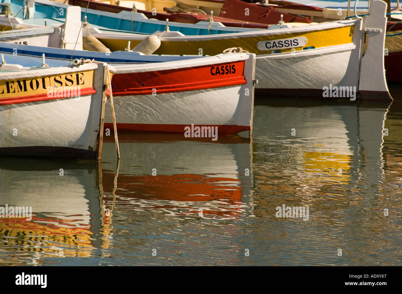 Cassis France Harbor with three boats Stock Photo - Alamy