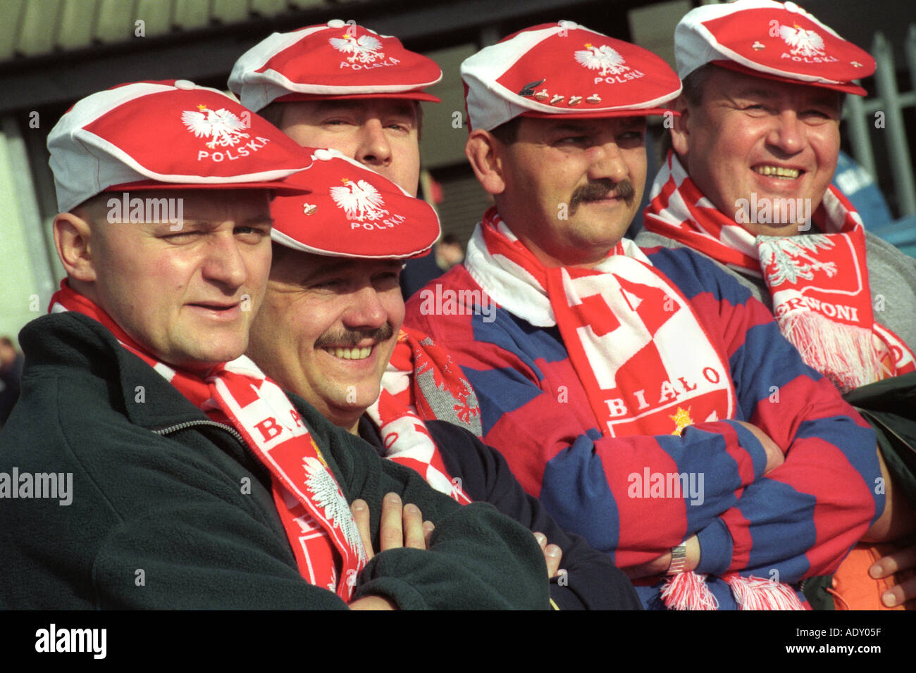 Polish rugby fans at Twickenham Stadium London England UK for an ...