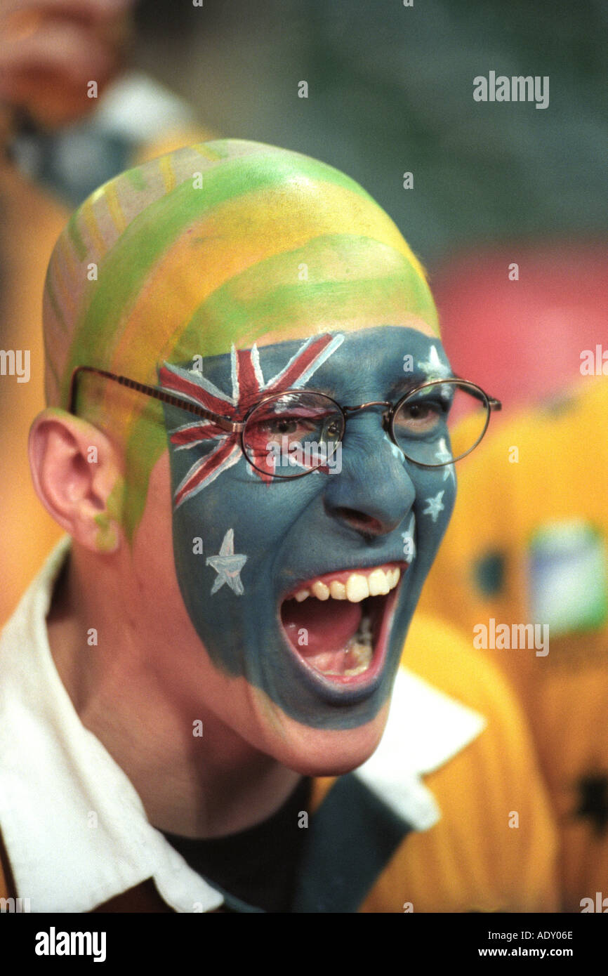 Australian rugby fan in the the Millennium Stadium for an international ...