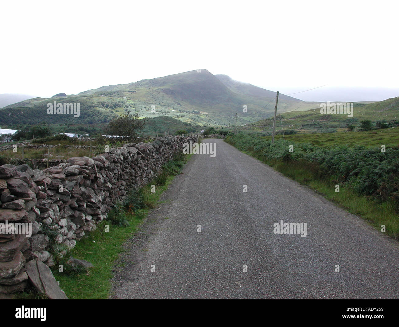 road with dry-stone wall Stock Photo - Alamy