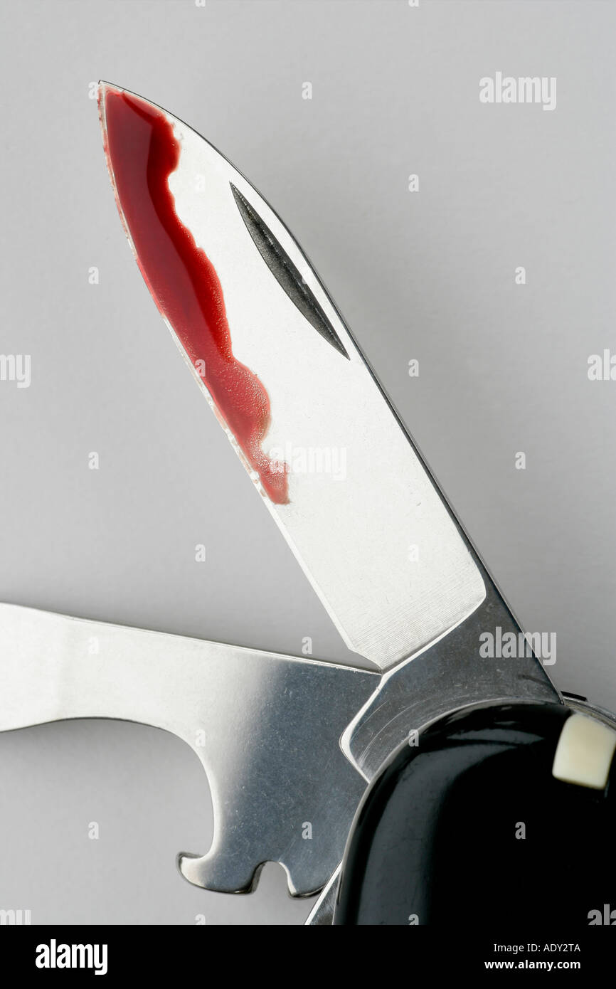 Blooded Knife Blade Stock Photo - Alamy