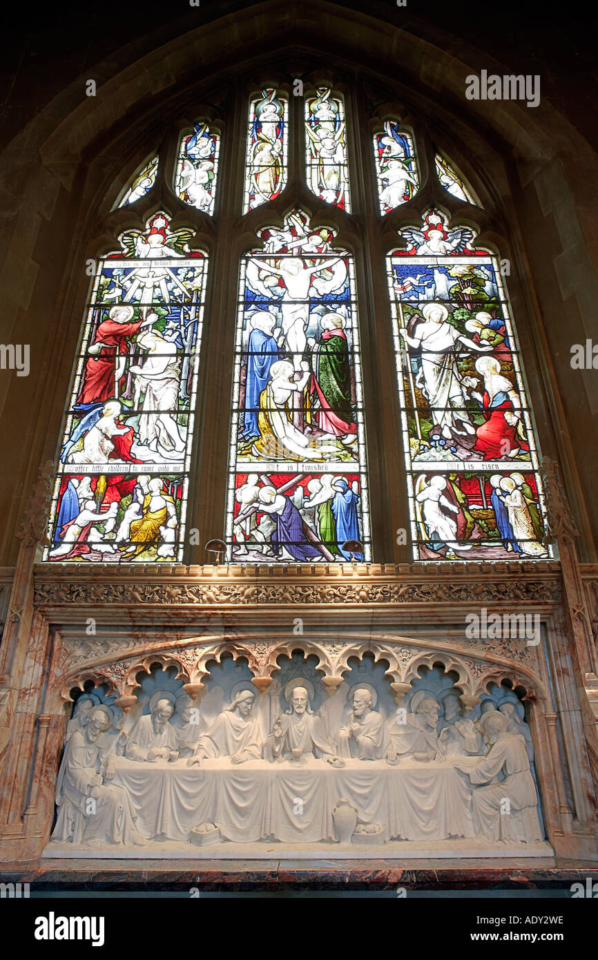 Altar Carving of Last Supper at Lockerley Church in Hampshire UK 2 ...