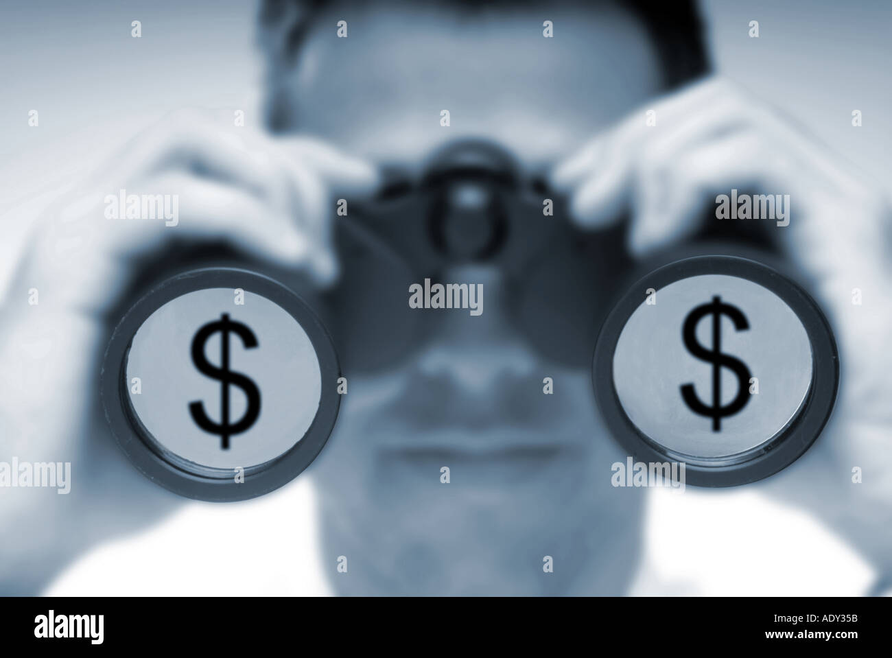 Business Concepts I binoculars symbol currency money cash looking ...