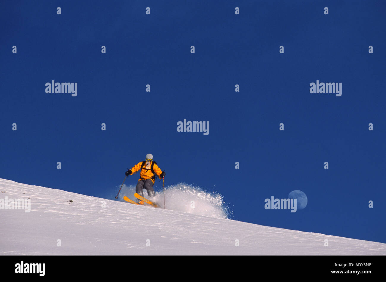 Skier and moon hi-res stock photography and images - Alamy