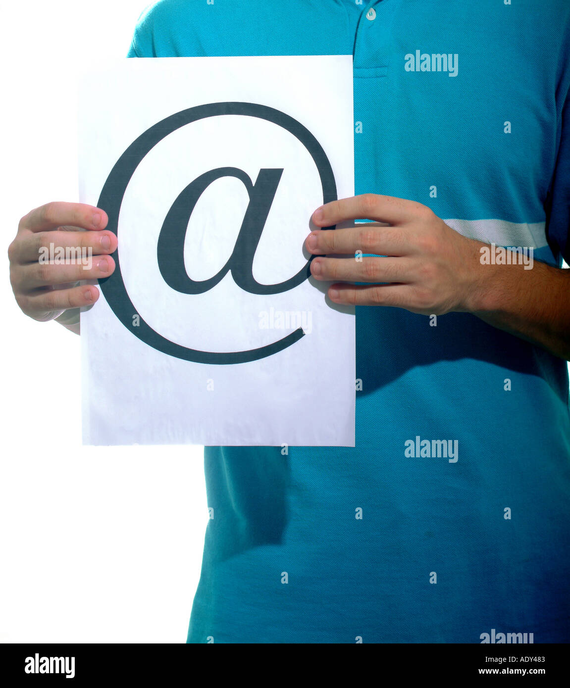 Computer Comm person people hands hold holding sign at symbol computer ...