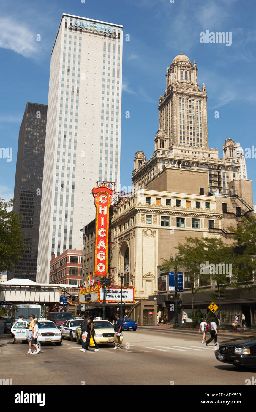 STREET SCENE Chicago Illinois State Street Chicago Theater sign ...