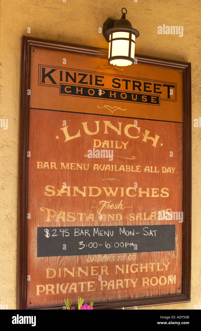 ILLINOIS Chicago Kinzie Street Chophouse restaurant painted sign hours ...