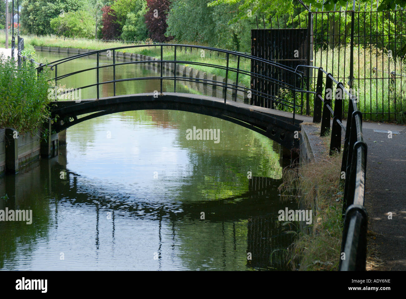 Bridge over the New River in Enfield town, London Stock Photo - Alamy