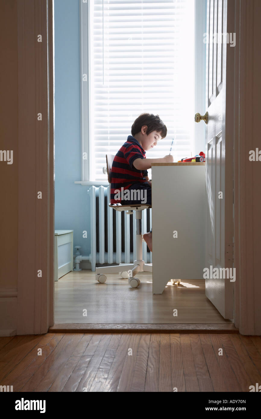 Boy homework desk bedroom hi-res stock photography and images - Alamy