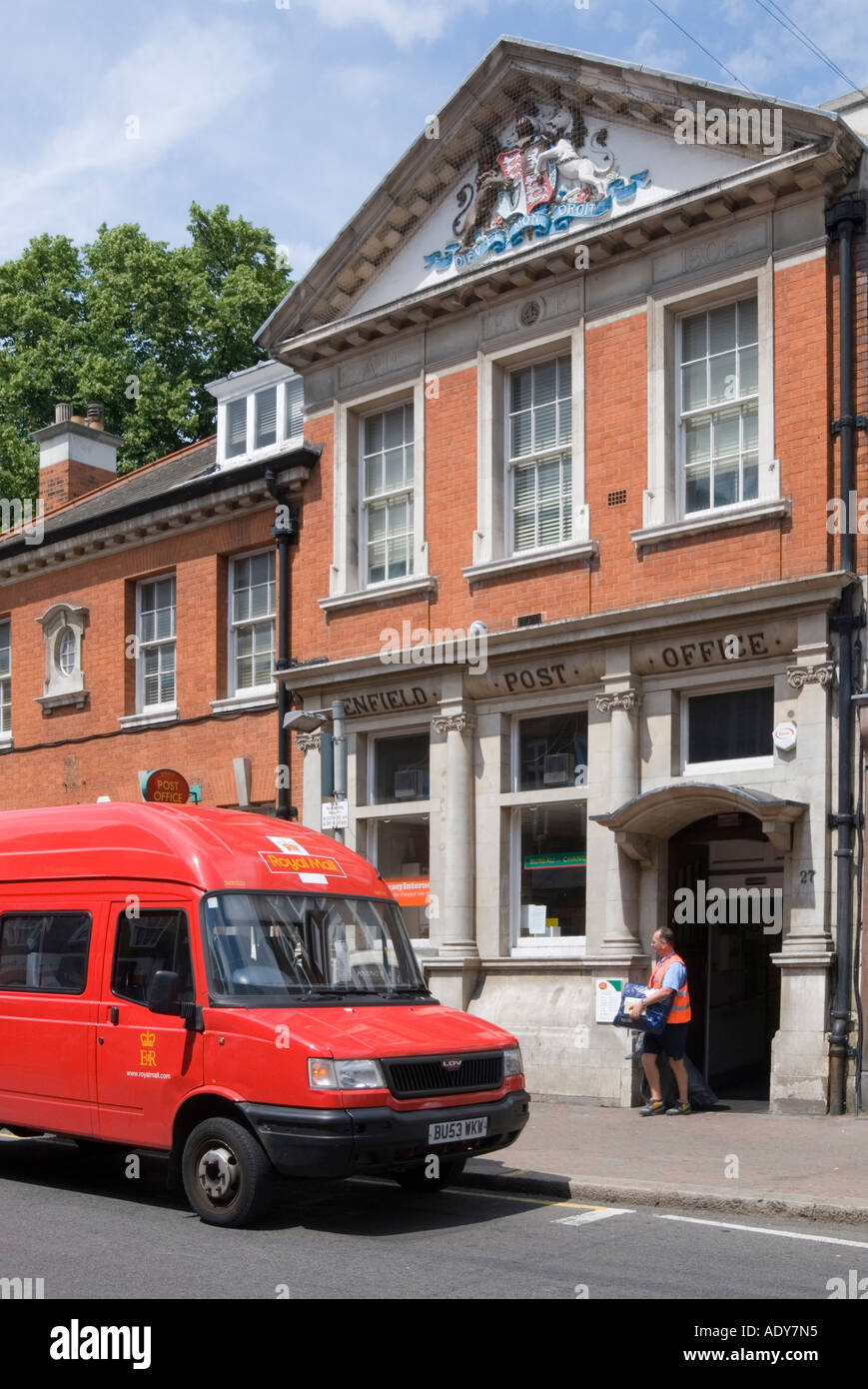 Post being collected from a main post office in Enfield North London ...