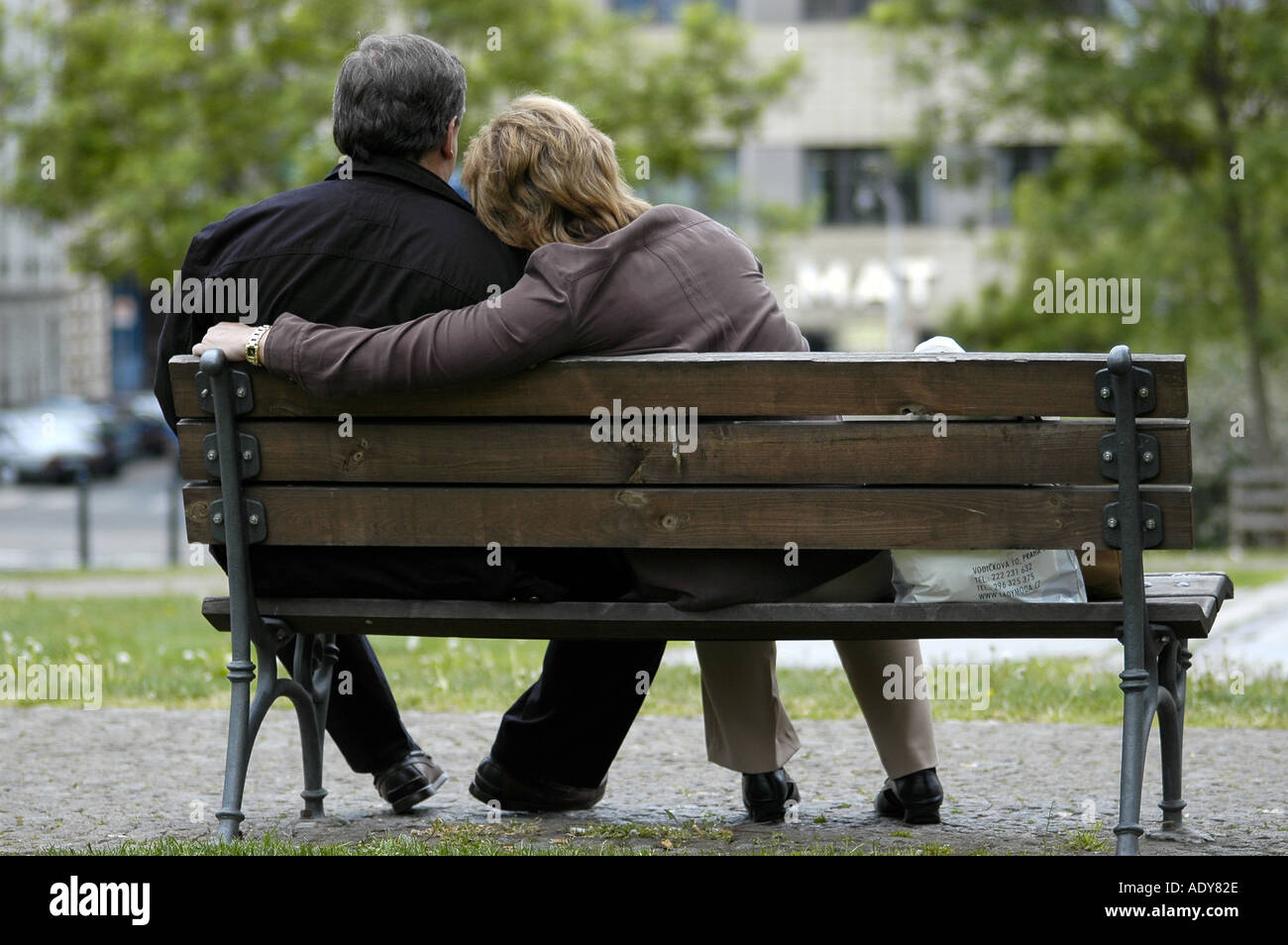 Two on a bench hi-res stock photography and images - Alamy