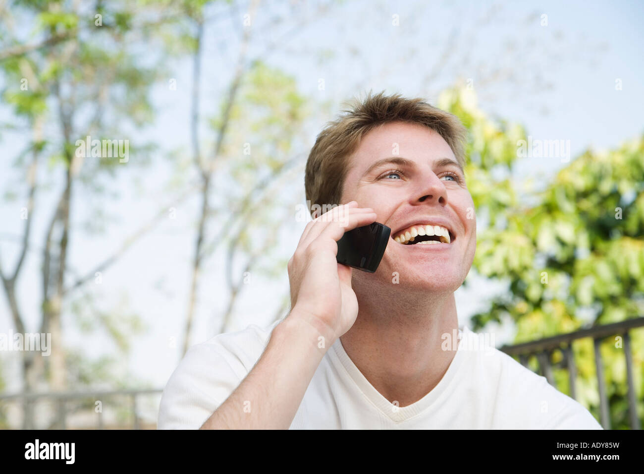 Man Using Cellular Phone Stock Photo - Alamy