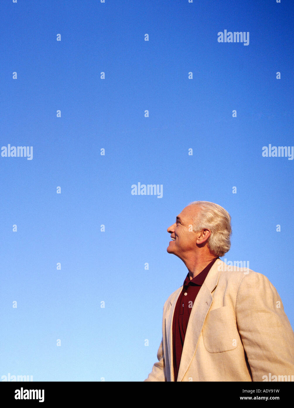 Portrait of Man Looking up to the Sky Stock Photo - Alamy