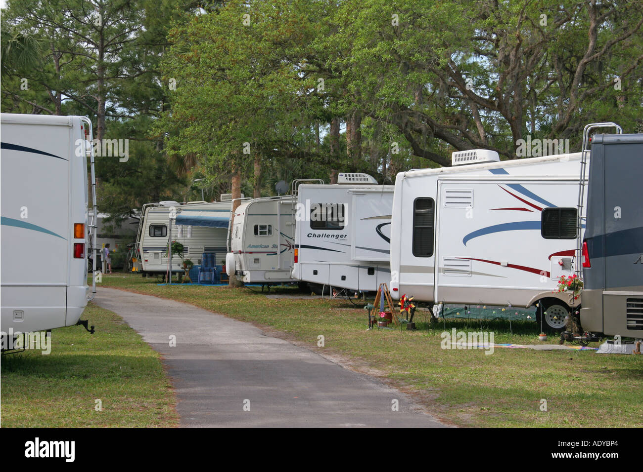Campers in a Florida RV Resort Stock Photo - Alamy