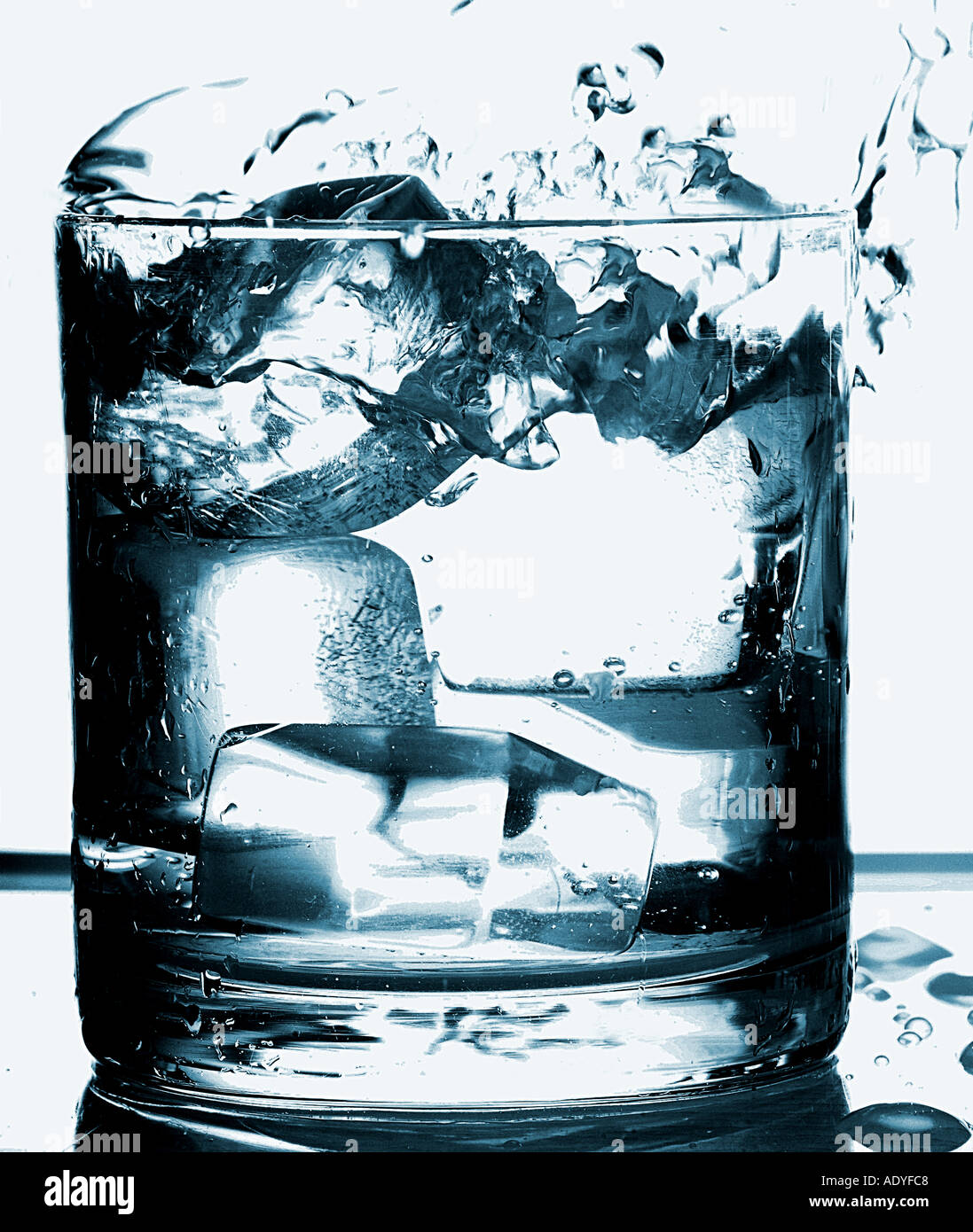 Liquid II water liquid drop droping round blue splash wet aqua glass ...