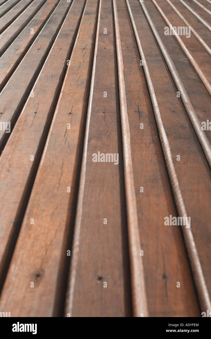 Wooden floor slats Stock Photo - Alamy