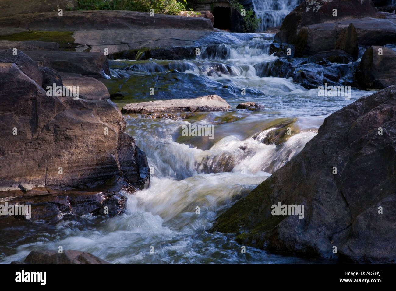 Chewacla Falls waterfall over dam at Chewacla State Park in Alabama USA ...
