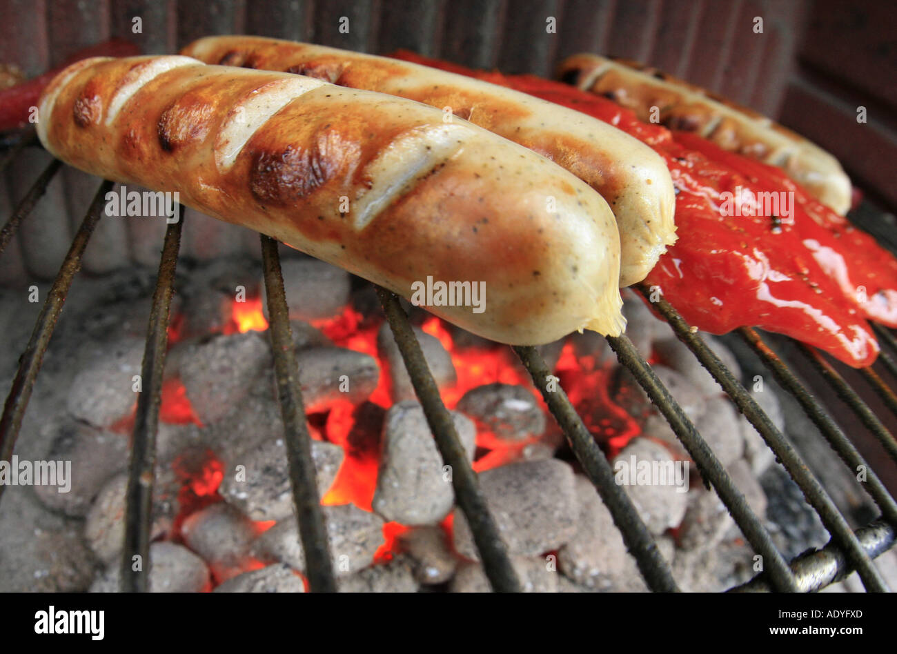 sausages on grill fire, Germany Stock Photo - Alamy