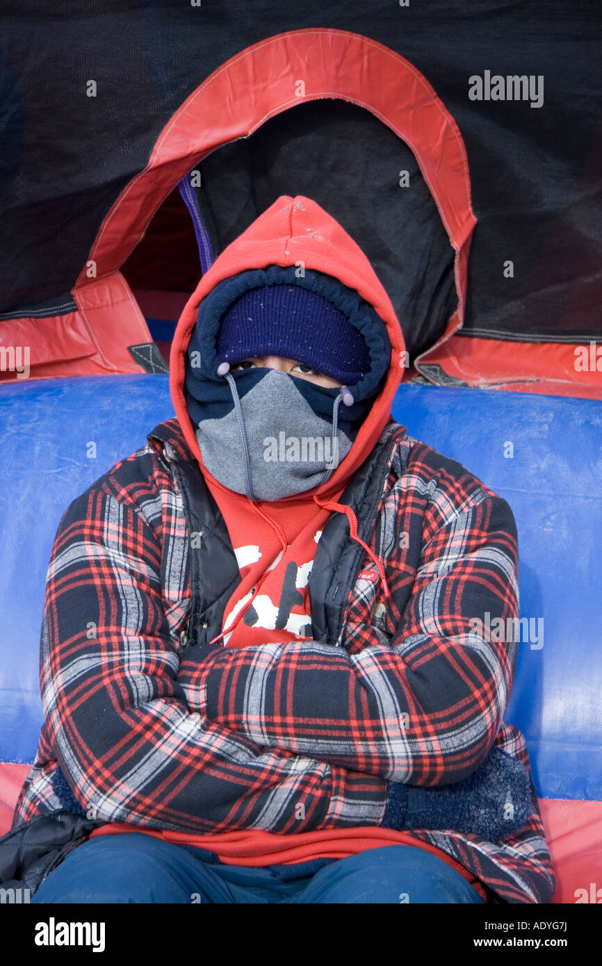 freezing red hood Stock Photo - Alamy
