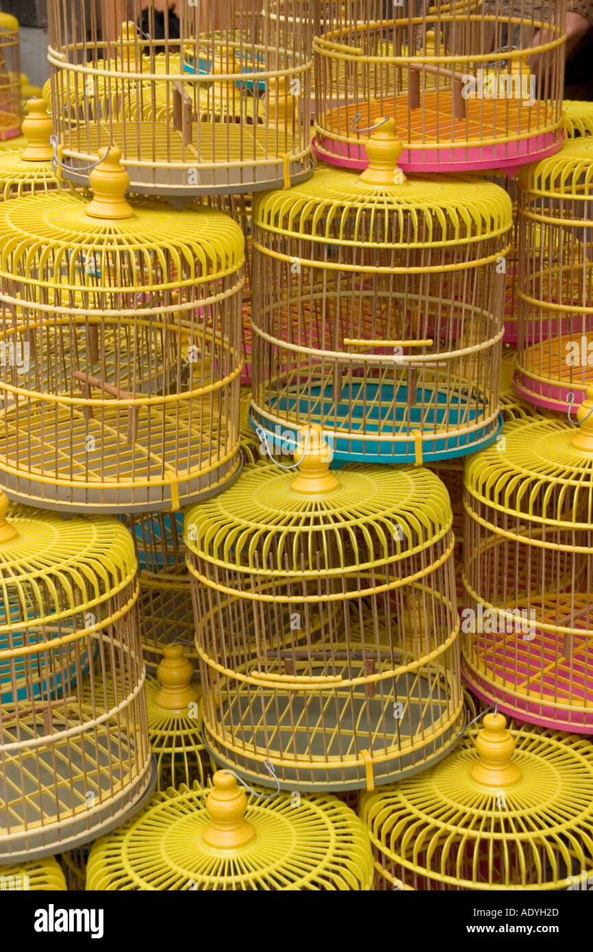 Yellow bird cages on sale in Chinatown KL Stock Photo - Alamy