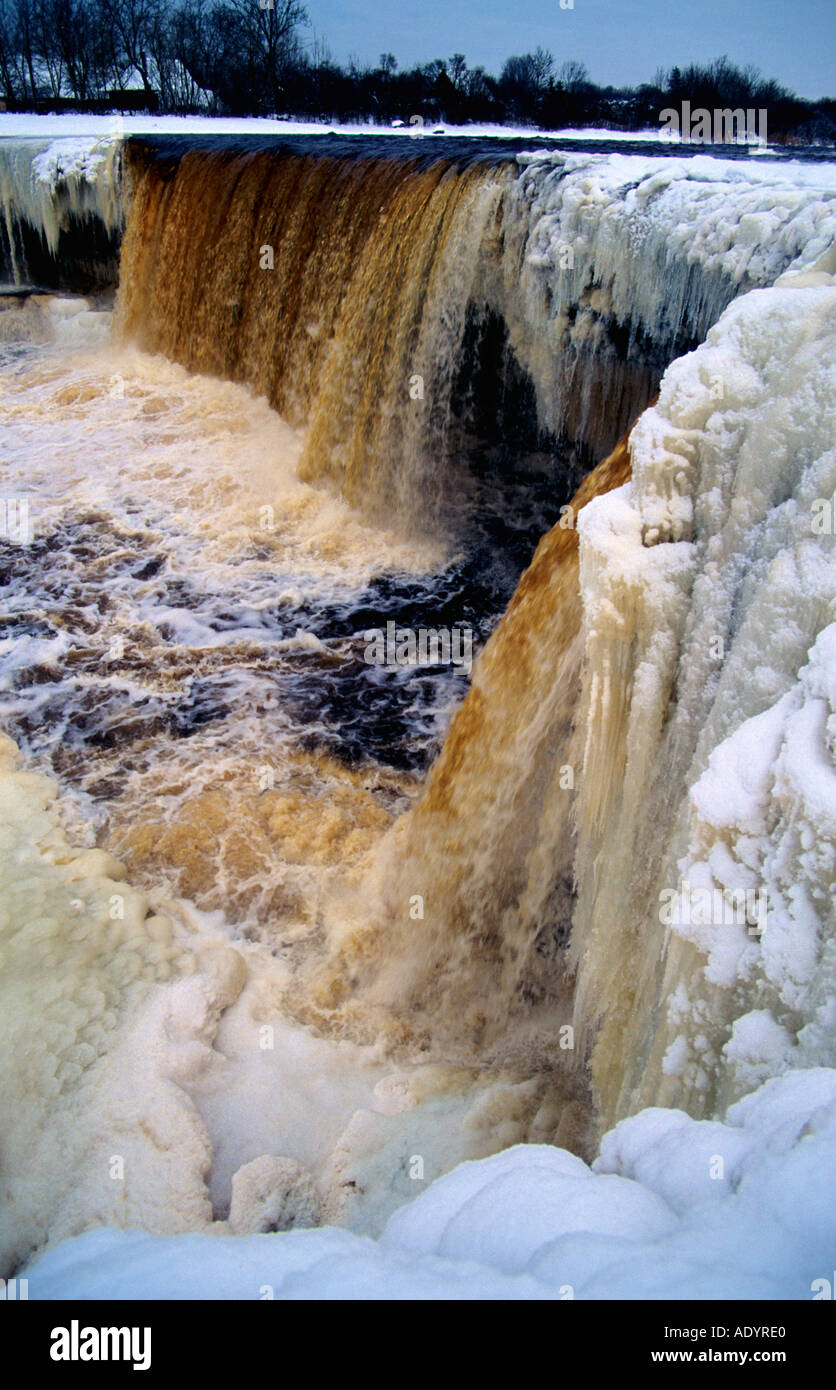 Scenic of waterfall Jagala in wintertime Estonia Stock Photo - Alamy