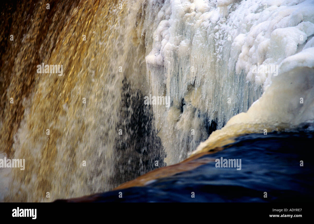 Close-up of waterfall Jagala in wintertime Estonia Stock Photo - Alamy