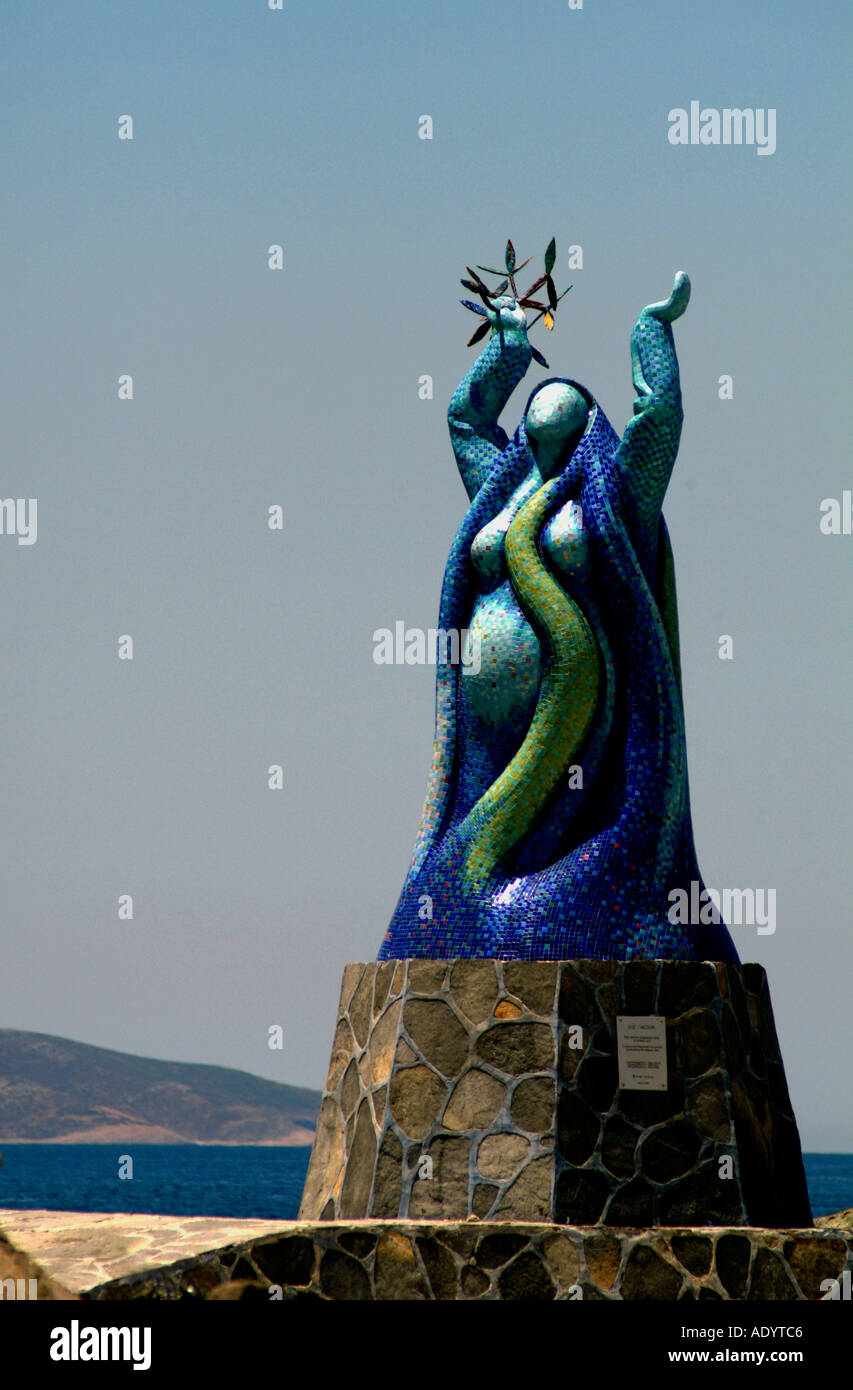 statue Turgutreis harbour Turkey Stock Photo - Alamy