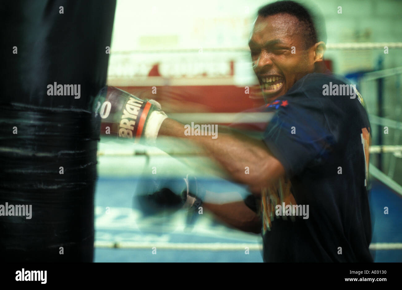Young black boxer in training London England Stock Photo - Alamy
