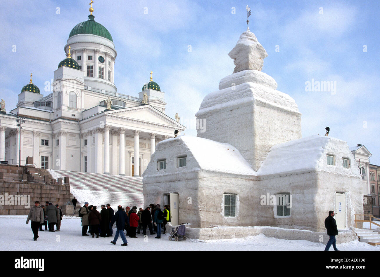 Helsinki Cathedral and chapel of ice Helsinki Finland Stock Photo - Alamy