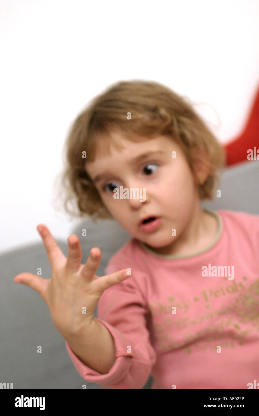 child watching the hand Stock Photo - Alamy