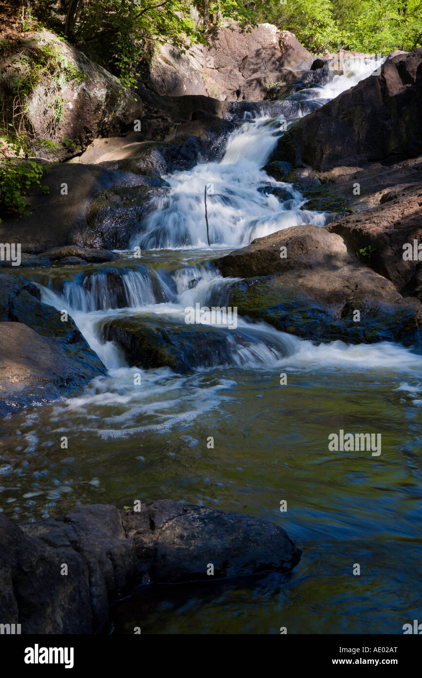 Chewacla Falls waterfall over dam at Chewacla State Park in Alabama USA ...