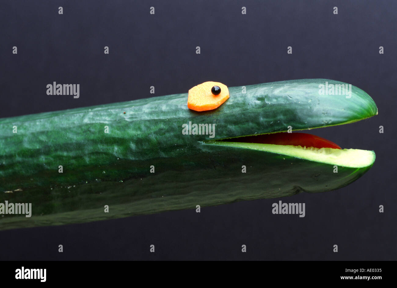 Cucumber funny decorated Stock Photo - Alamy