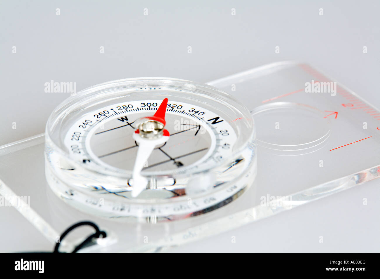 Baseplate orienteering compass Stock Photo - Alamy