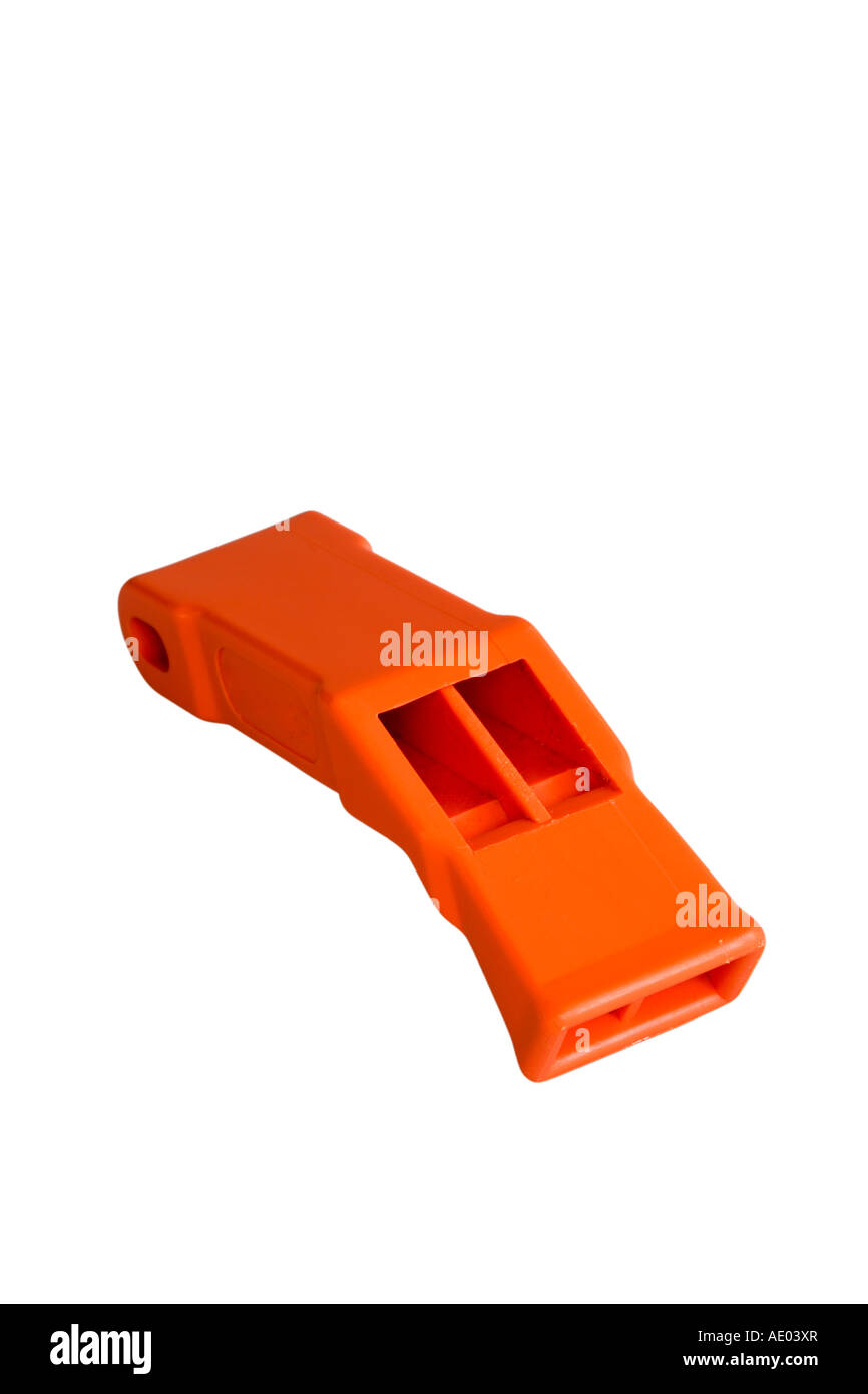 Plastic outdoors safety alert whistle Stock Photo - Alamy