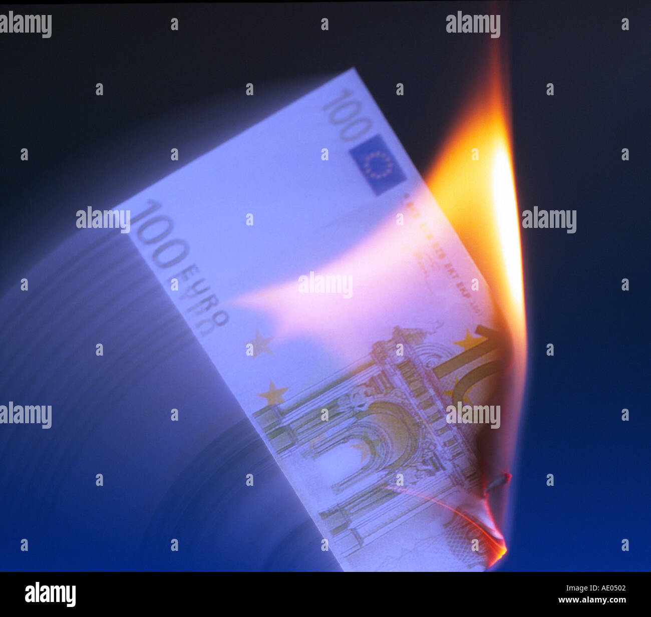 burning euro note Stock Photo - Alamy