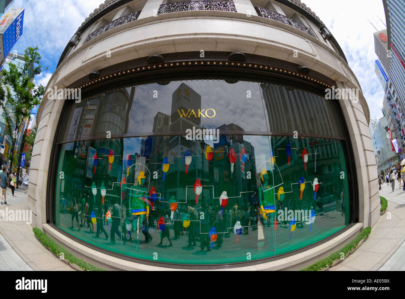 The famous Wako Building at Ginza with a fancy window display, Tokyo JP ...