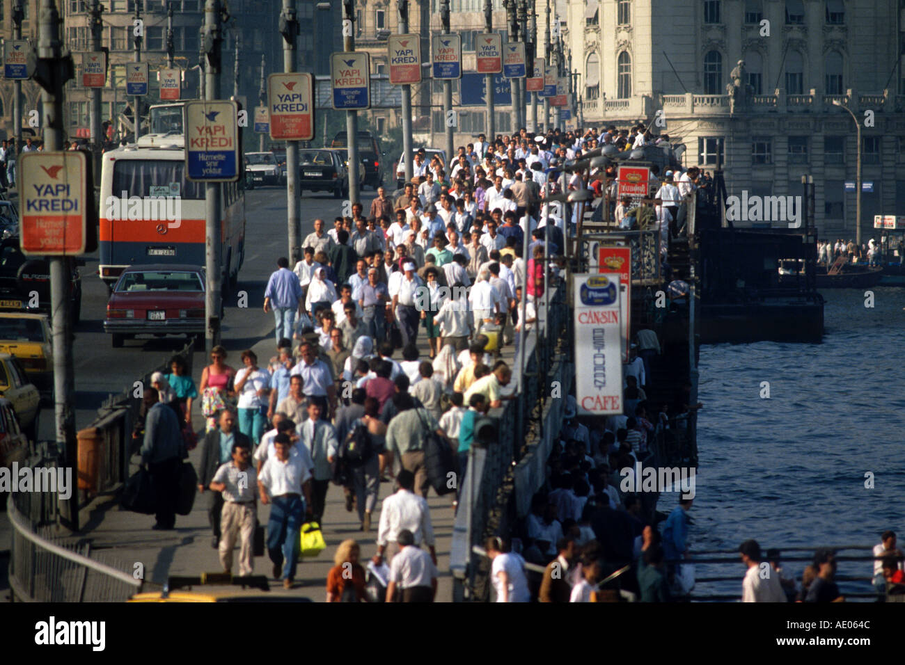 July 1990 Istanbul Turkey The Galata Bridge Photo Simon Grosset Stock ...