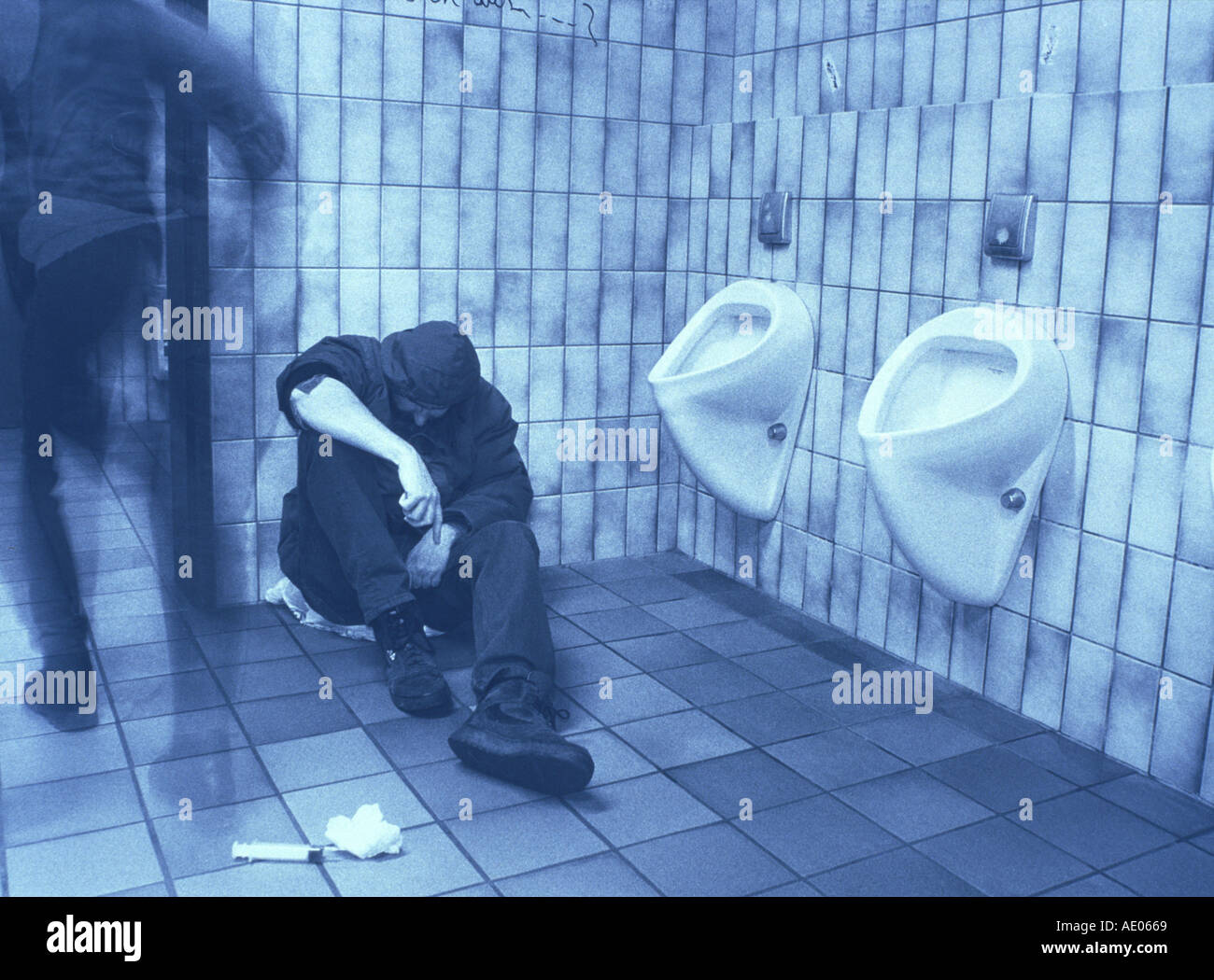 drug addict in a public toilet Stock Photo - Alamy
