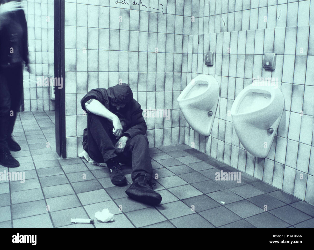drug addict in a public toilet Stock Photo - Alamy