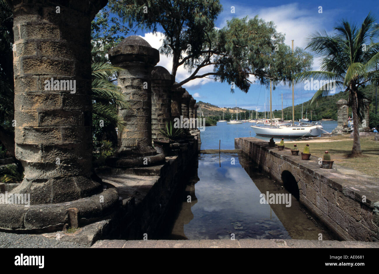 Antigua English harbour the remains of the 18th century Mast House near ...