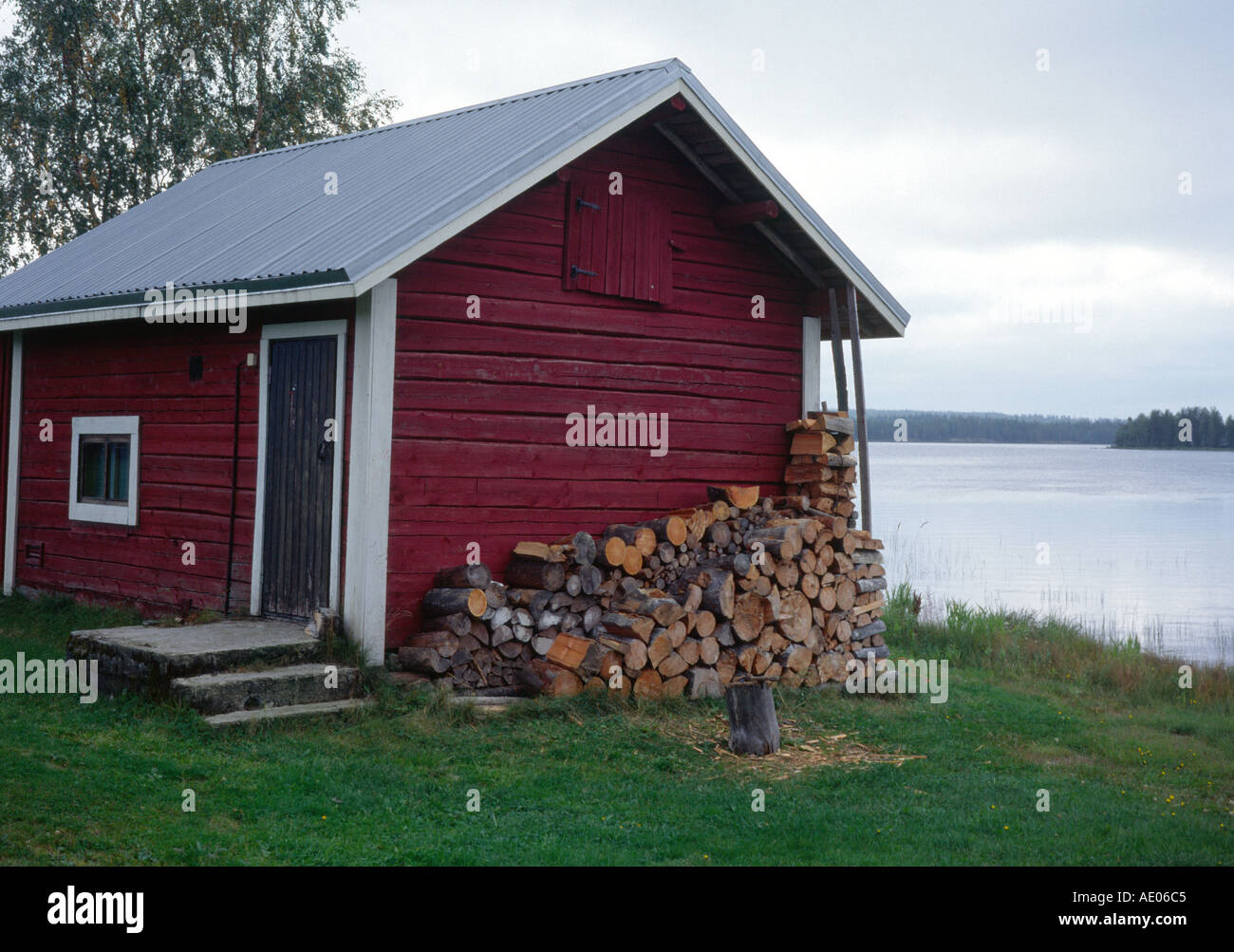 sauna at a lake Finland Stock Photo - Alamy
