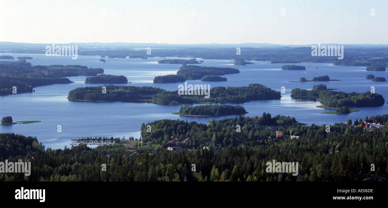 lake with several islands in Finland Stock Photo - Alamy