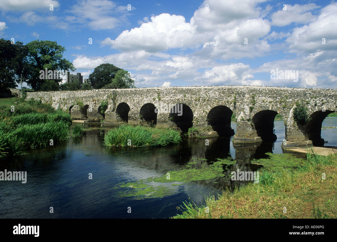 Bective Bridge and Abbey County Meath Eire Ireland River Boyne stone ...