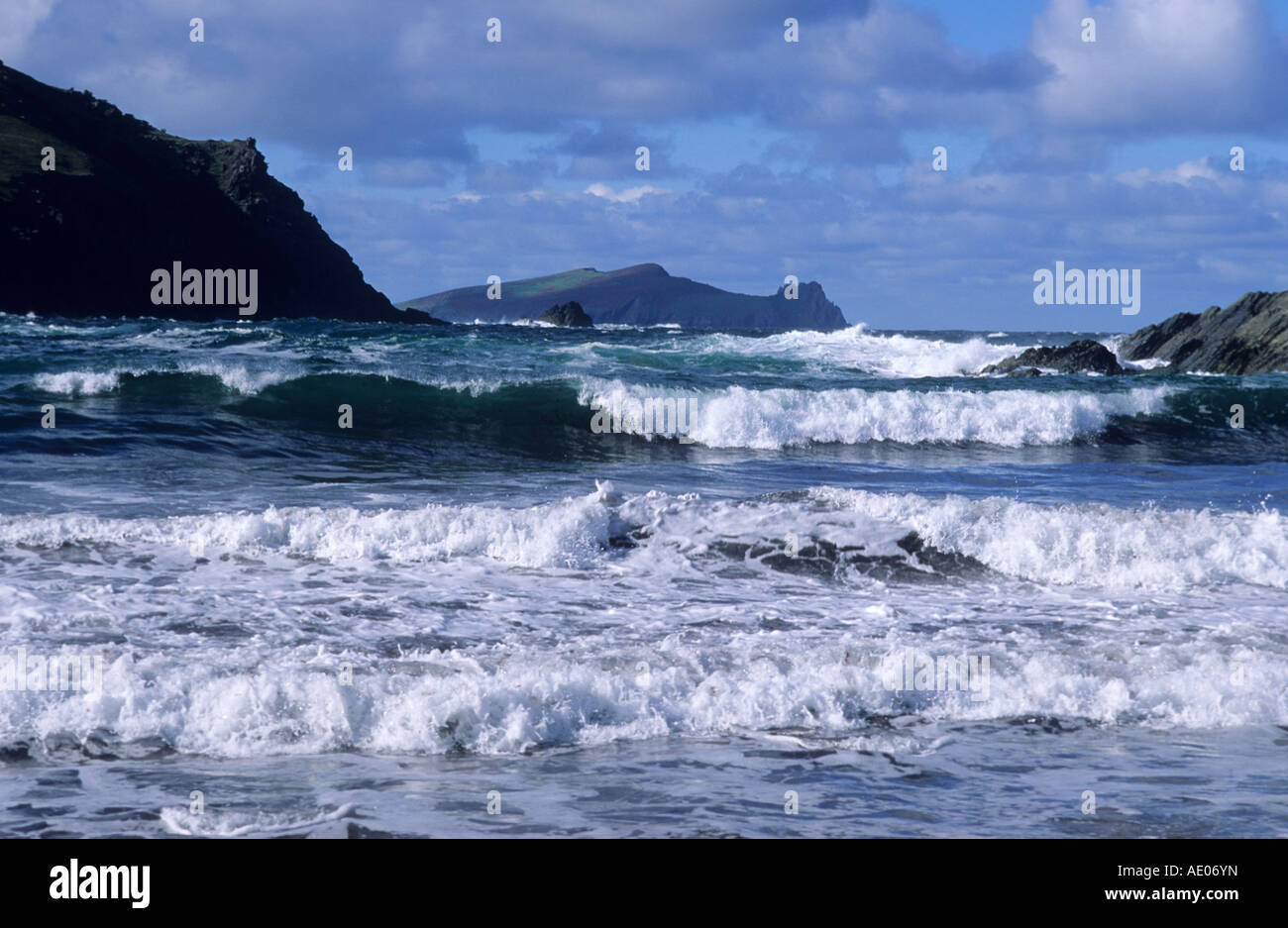 Clogher Beach Dingle Peninsula County Kerry Blasket Islands Atlantic ...