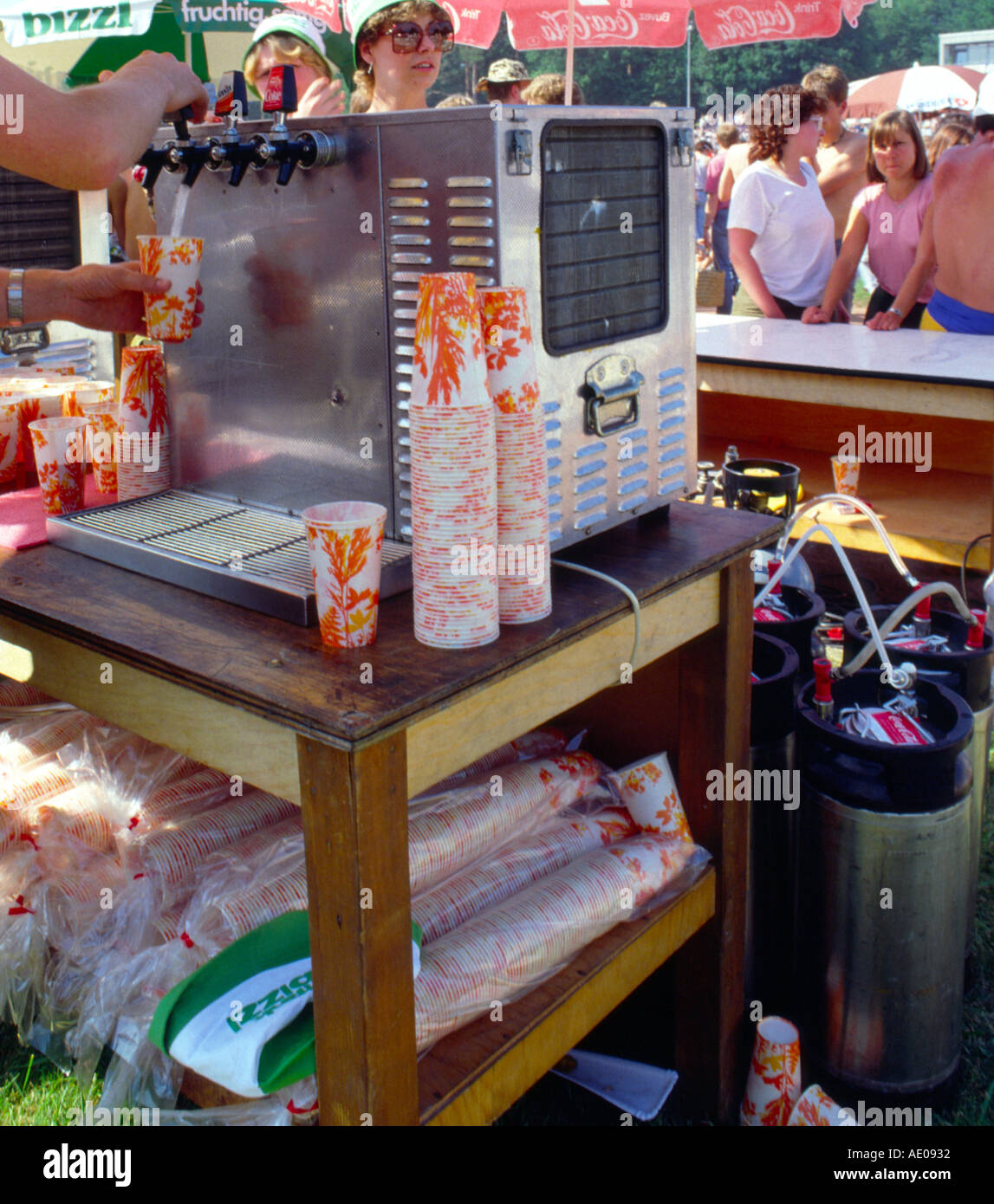 selling drinks at an open air concert Stock Photo - Alamy