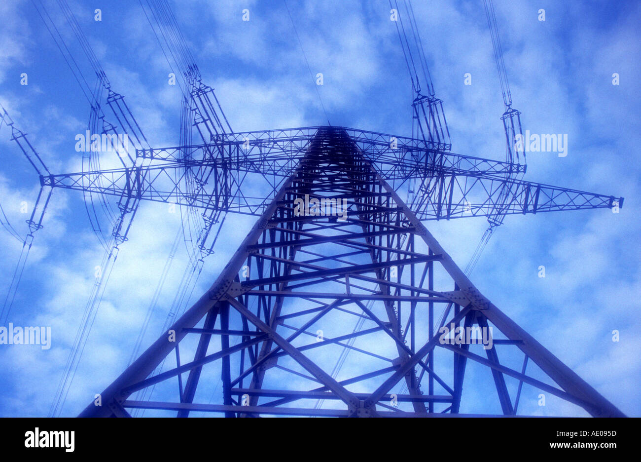 Strommast high voltage mast Stock Photo - Alamy
