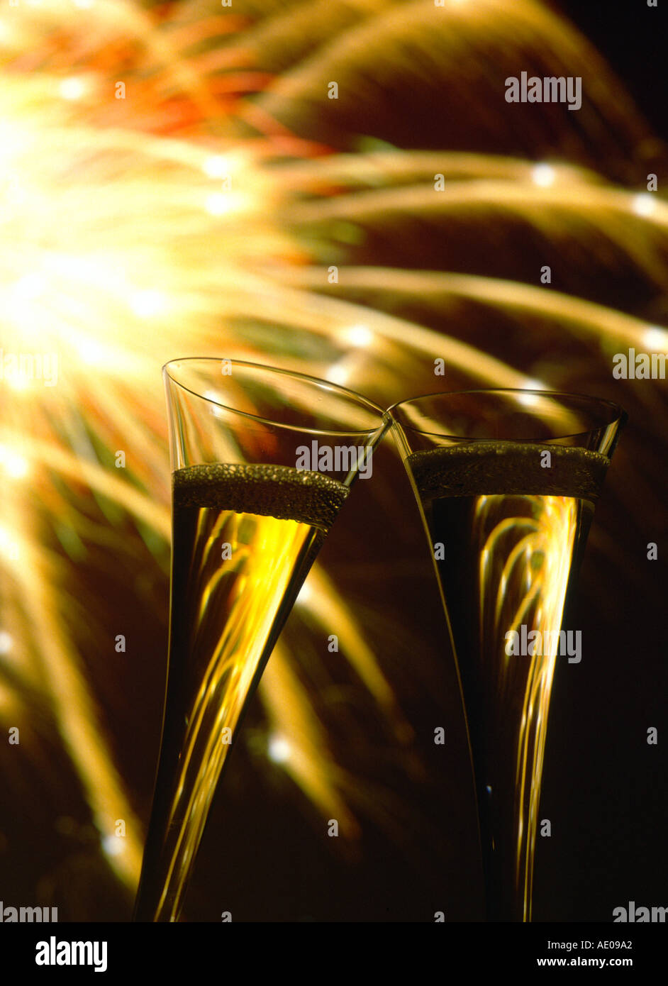 champagne and fireworks Stock Photo - Alamy