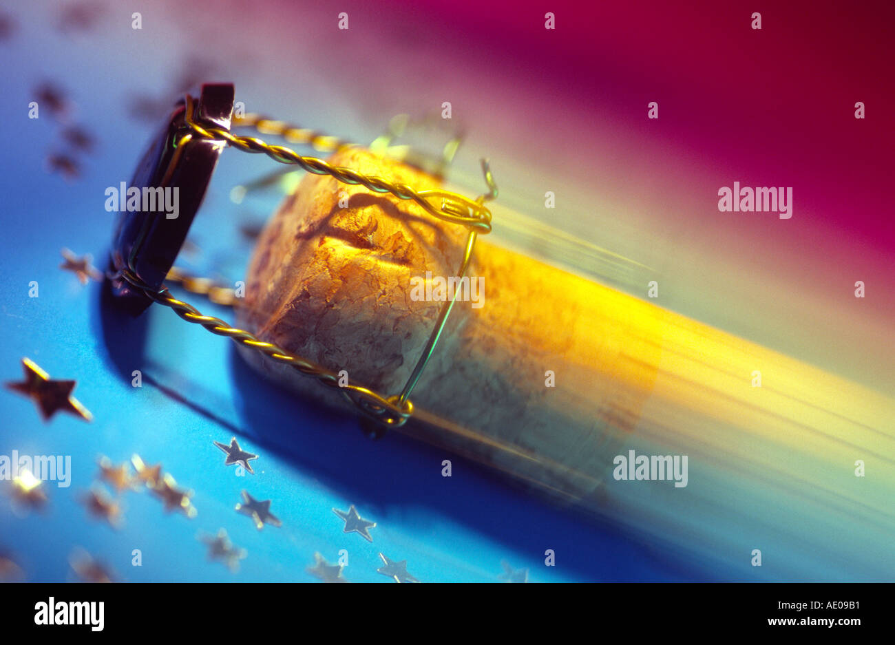 flying champagne cork Stock Photo - Alamy